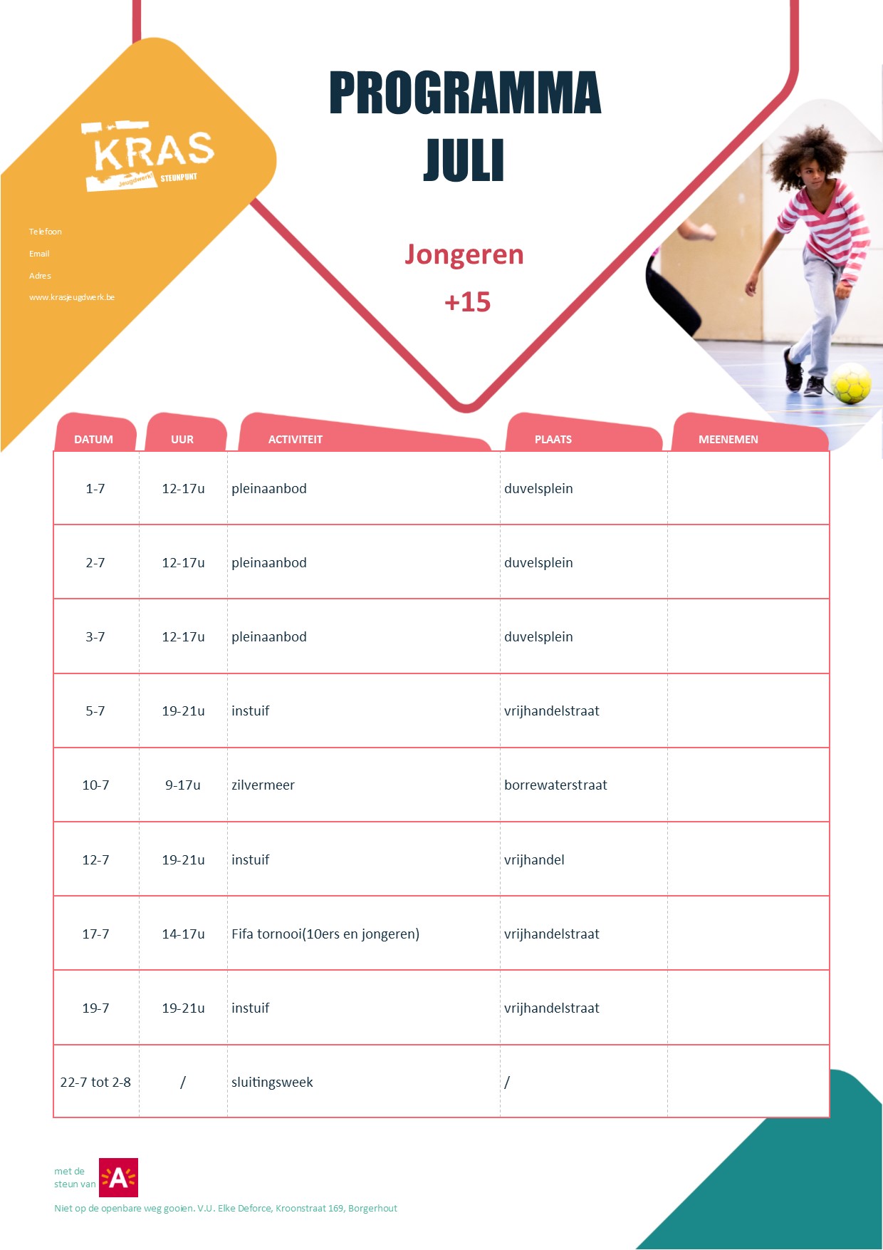 Programma Merksem | Kras Jeugdwerk
